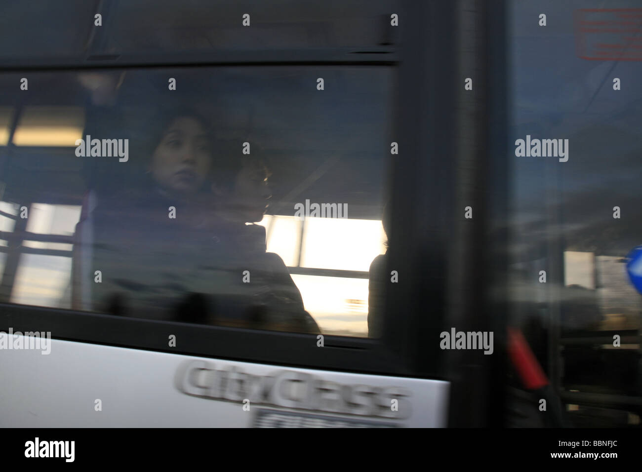 people on fast public transport bus in rome italy Stock Photo - Alamy