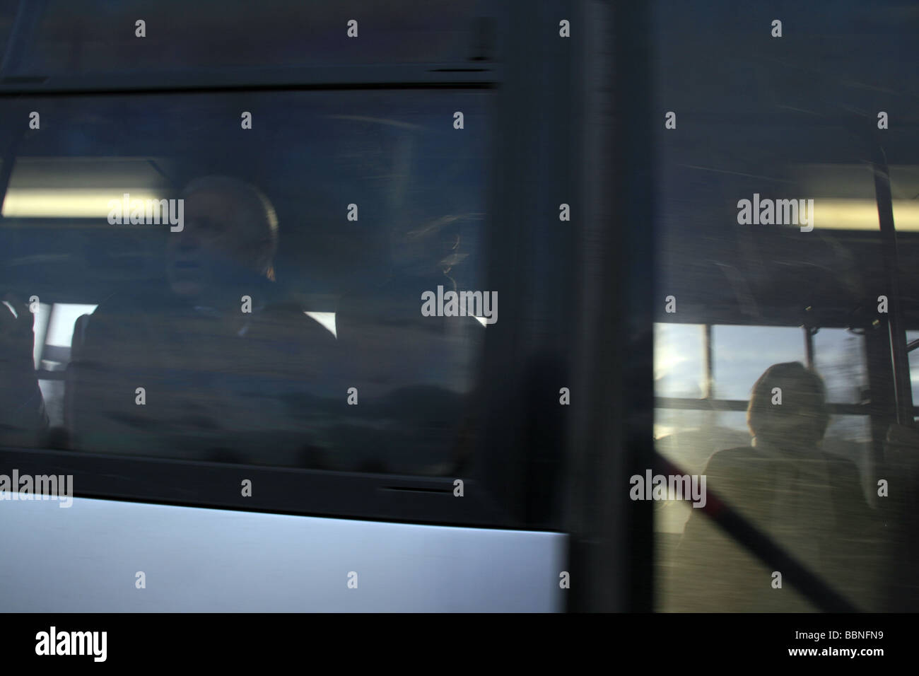 people on fast public transport bus in rome italy Stock Photo - Alamy