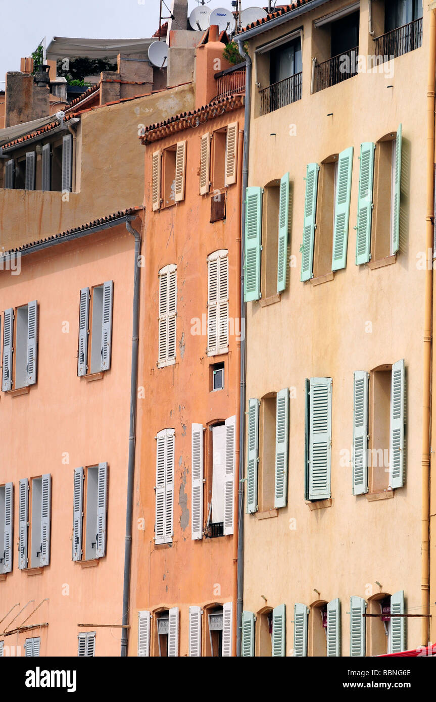 Traditional Provence architecture in the French riviera town of Saint ...