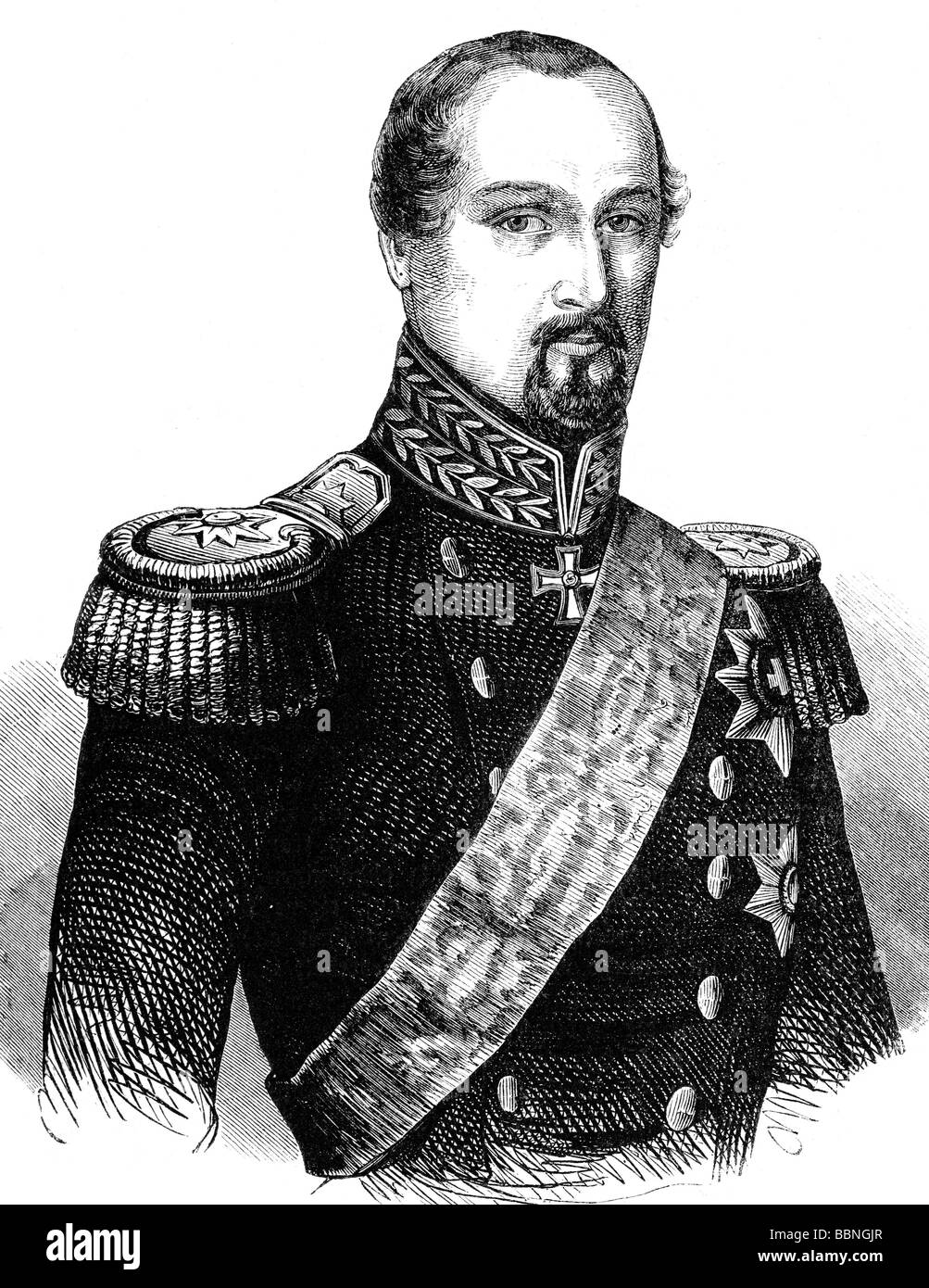 Frederick VII, King of Denmark 1848 - 1863, half length, in uniform ...