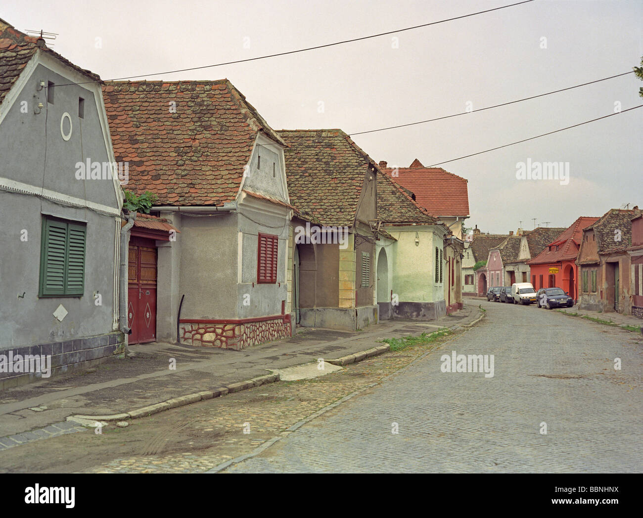 street in Romanian town Stock Photo - Alamy