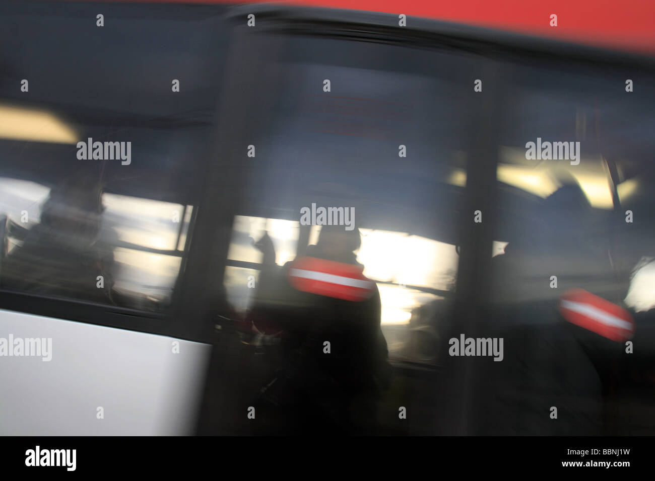 people on fast public transport bus in rome italy Stock Photo - Alamy