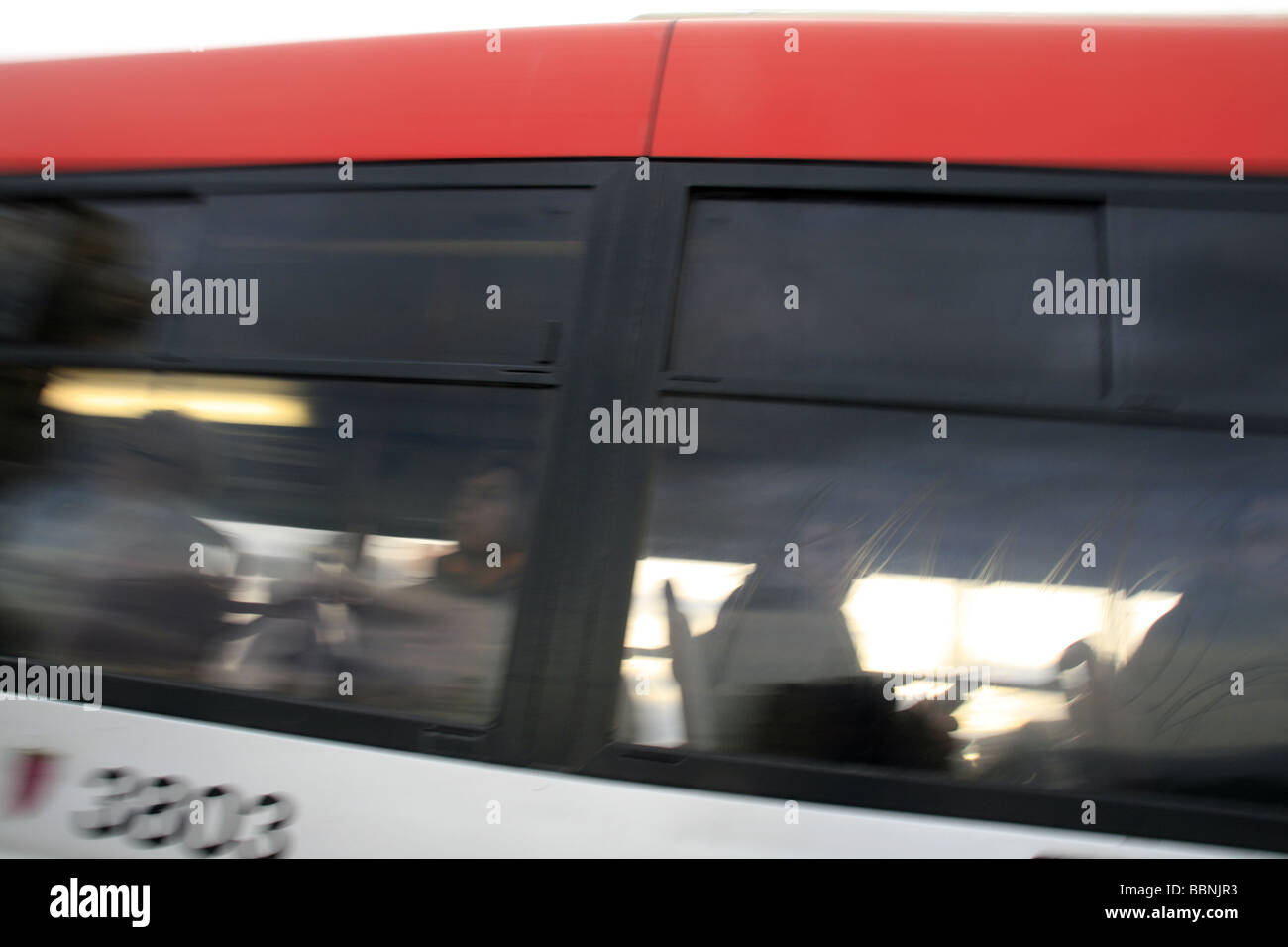 people on fast public transport bus in rome italy Stock Photo - Alamy