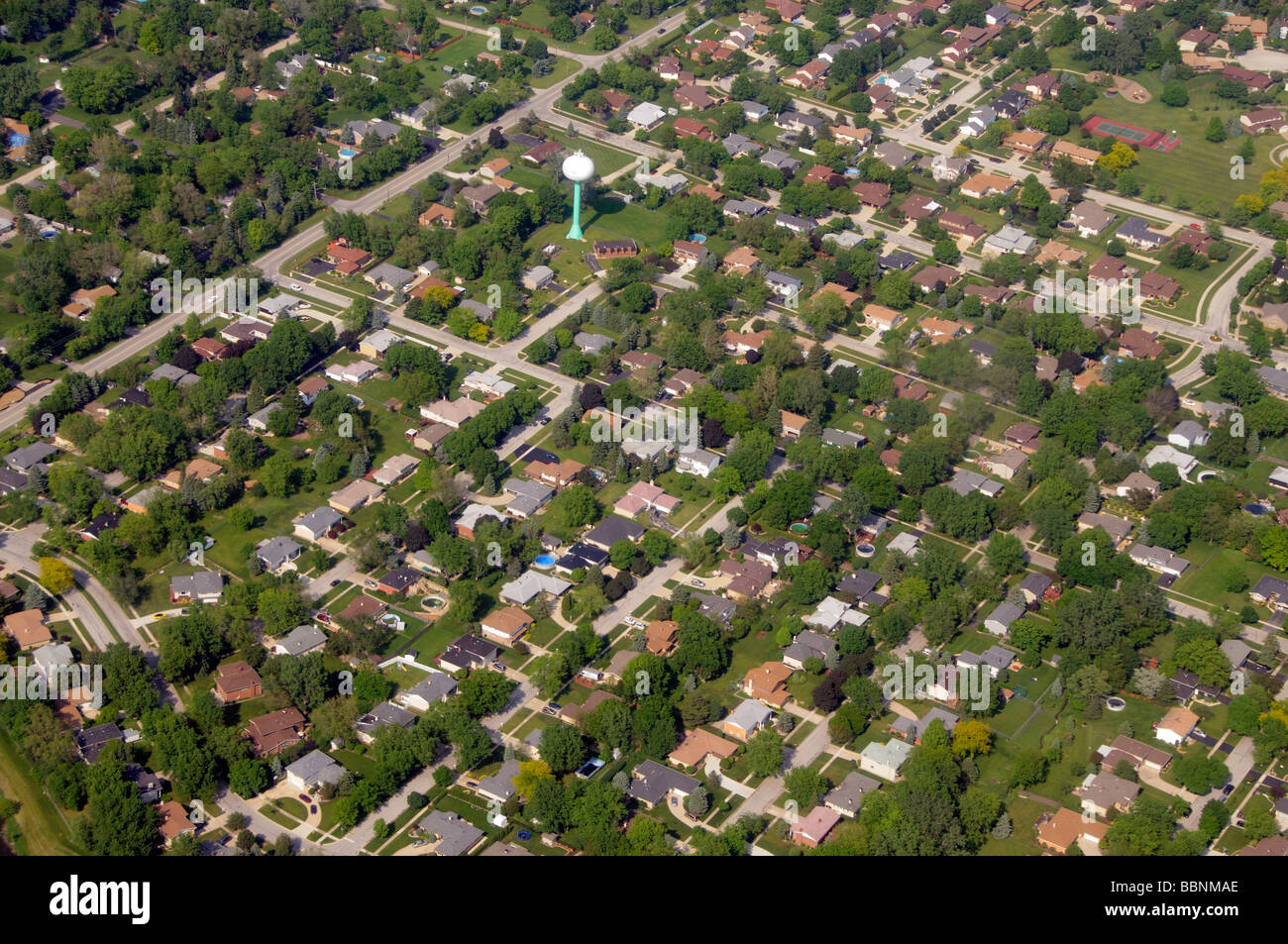 Aerial view of urban housing close to Midway Chicago Illinois USA Stock ...