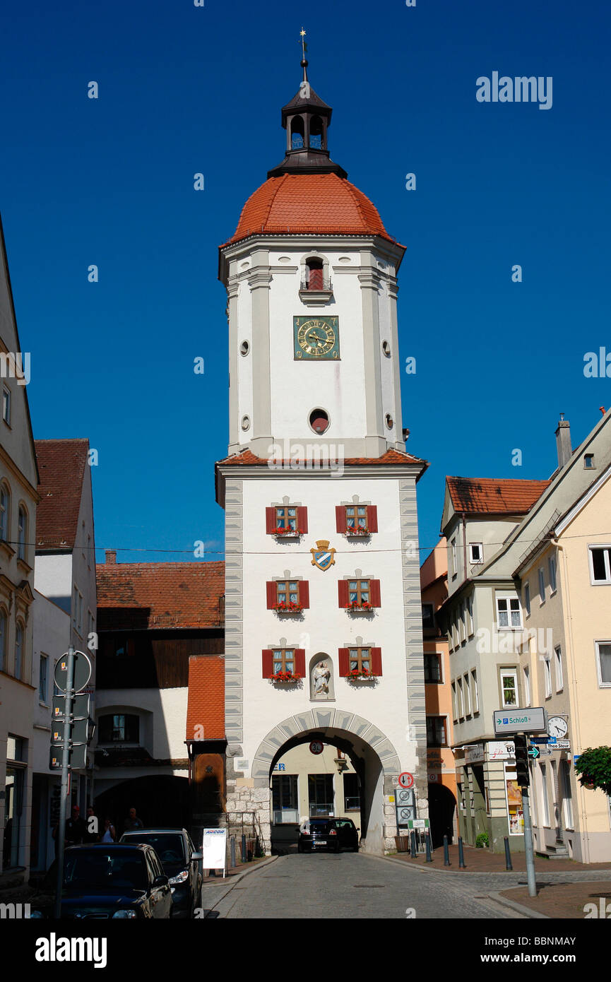 geography / travel, Germany, Bavaria, Dillingen: The old town gate ...