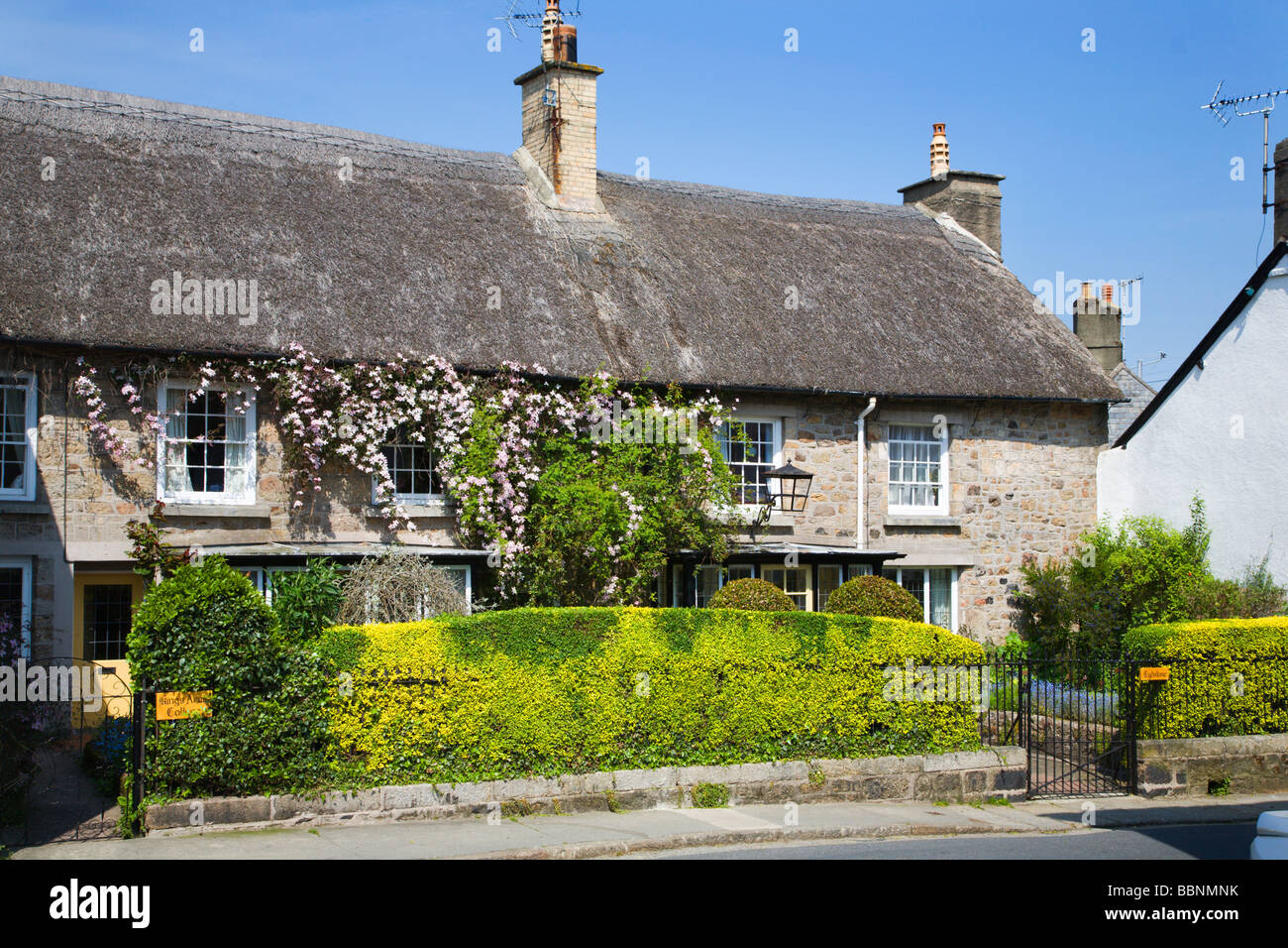 Thatched Cottages Chagford Devon England Stock Photo - Alamy