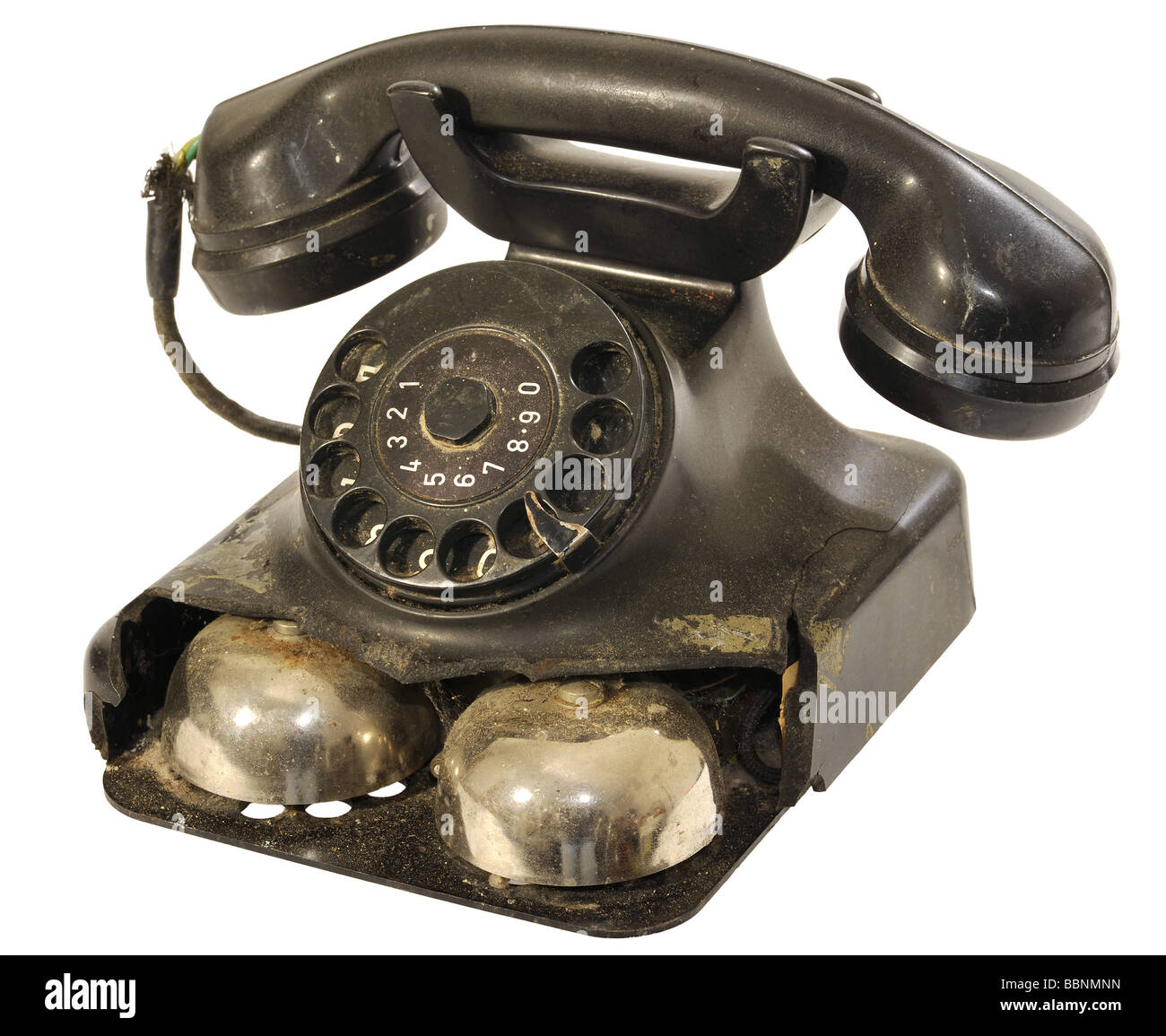technics, telephone, typ W 48, damaged, Germany, 1961, faulty, damage ...