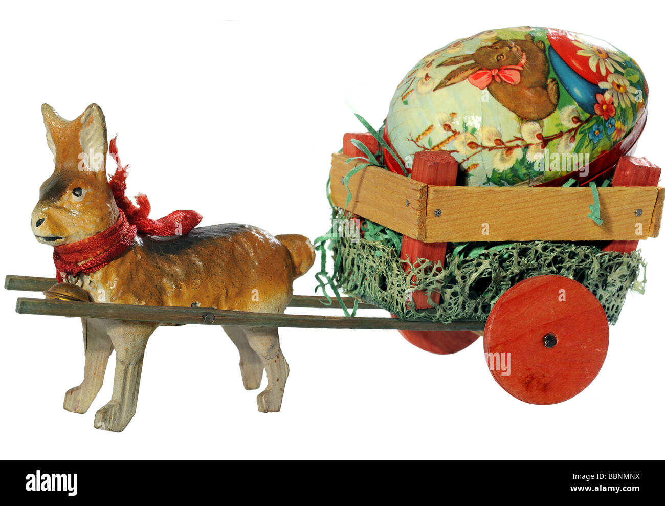 kitsch, Happy Easter, Easter bunny with cart, Germany, circa 1925 Stock ...