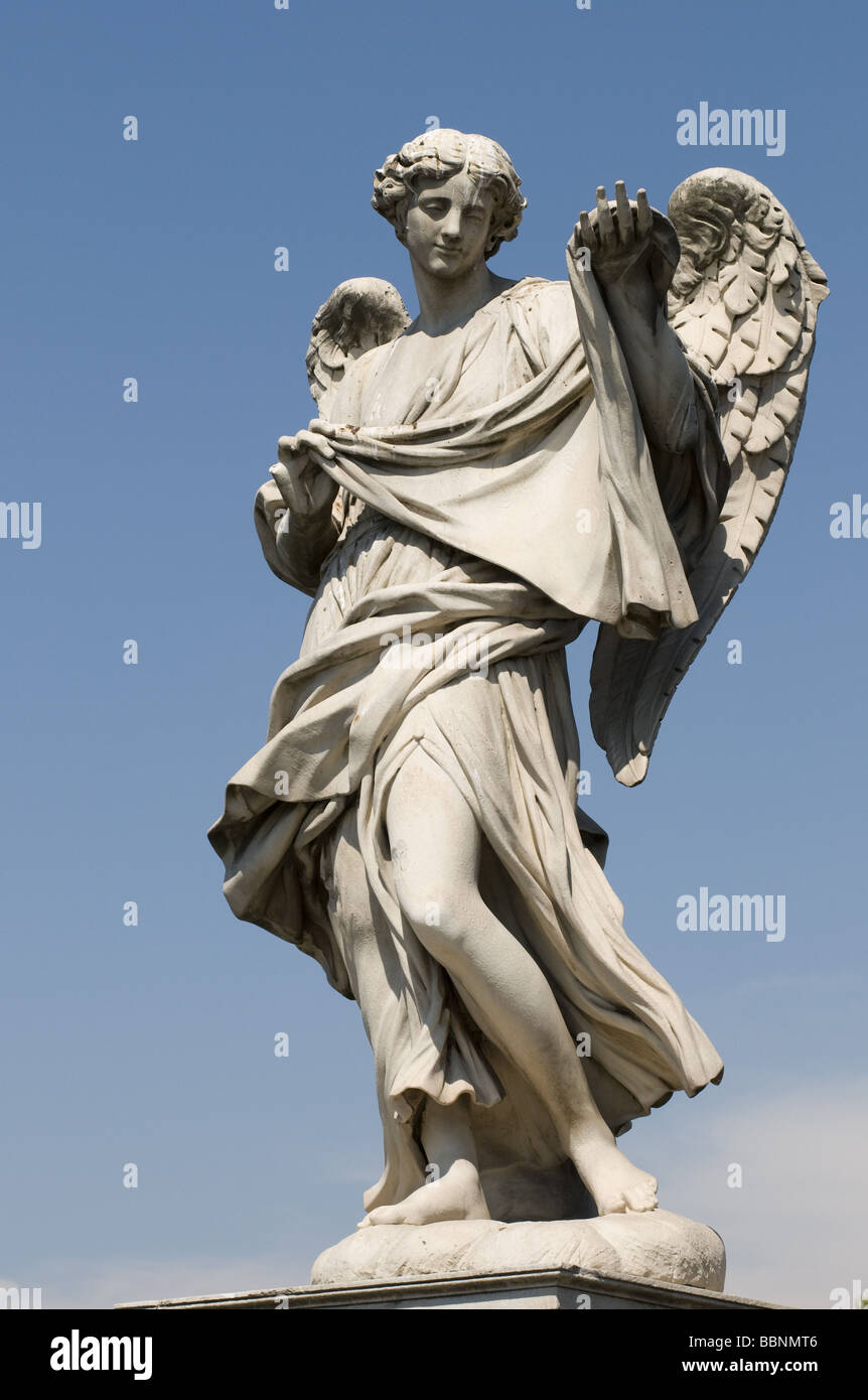 geography / travel, Italy, Rome, Ponte Sant'Angelo, angel statue, built ...