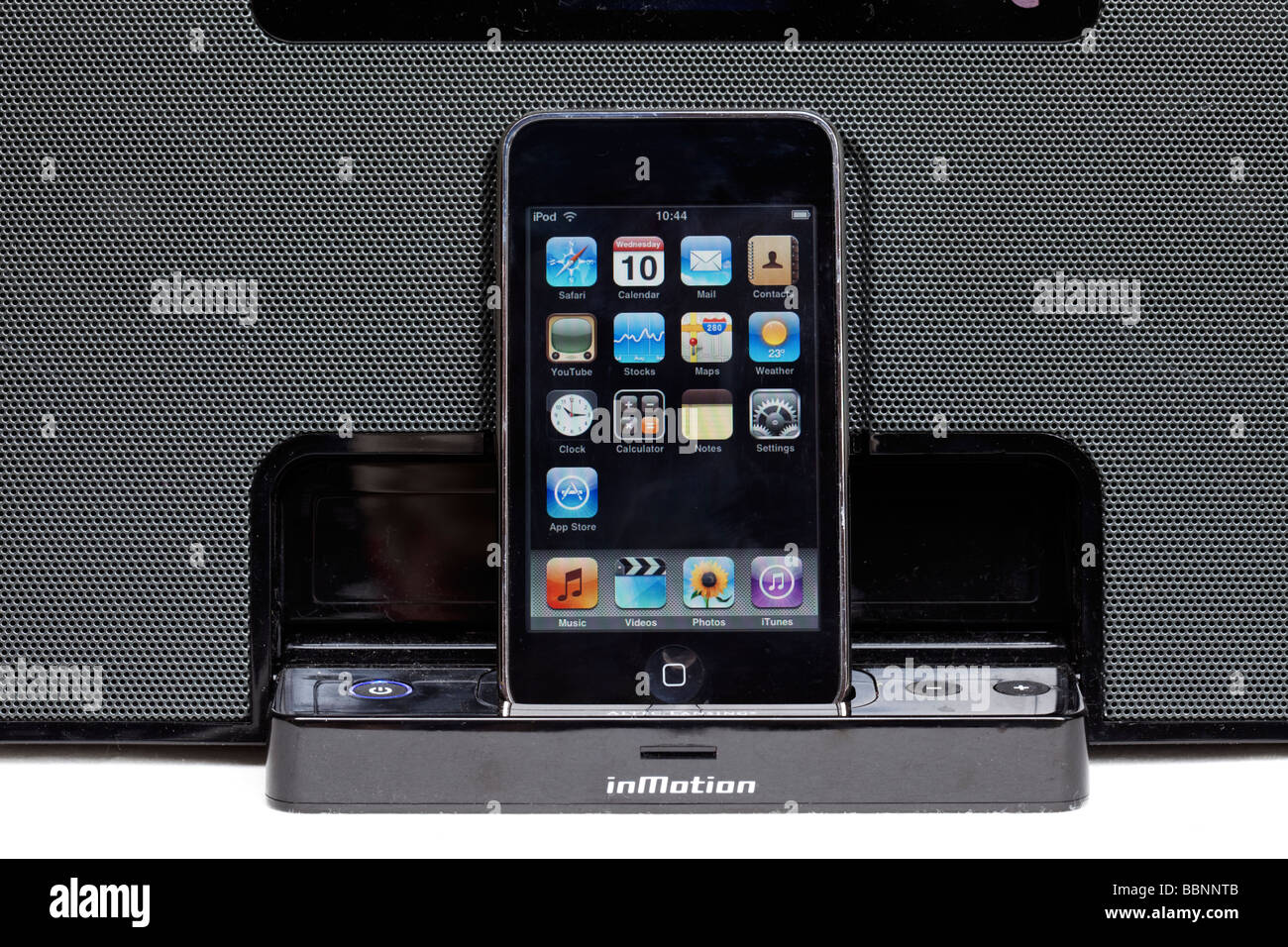 Apple iTouch 2 with screen icons displayed in docking station UK Stock ...