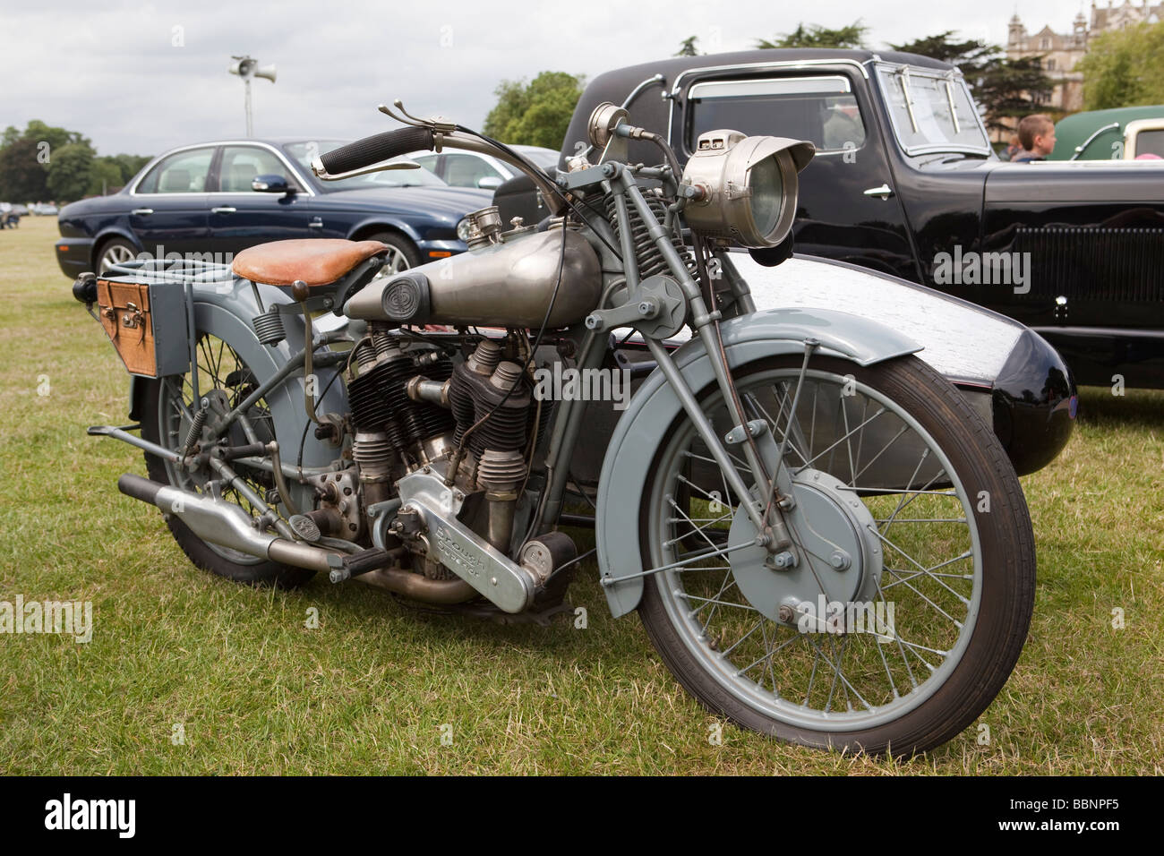 Motoring vintage 1930s Brough Superior motorcycle with Swallow sidecar ...
