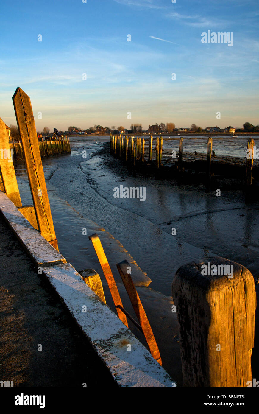 Bosham Chichester Harbour Wall Estuary at Sunset with Tide Out Stock ...