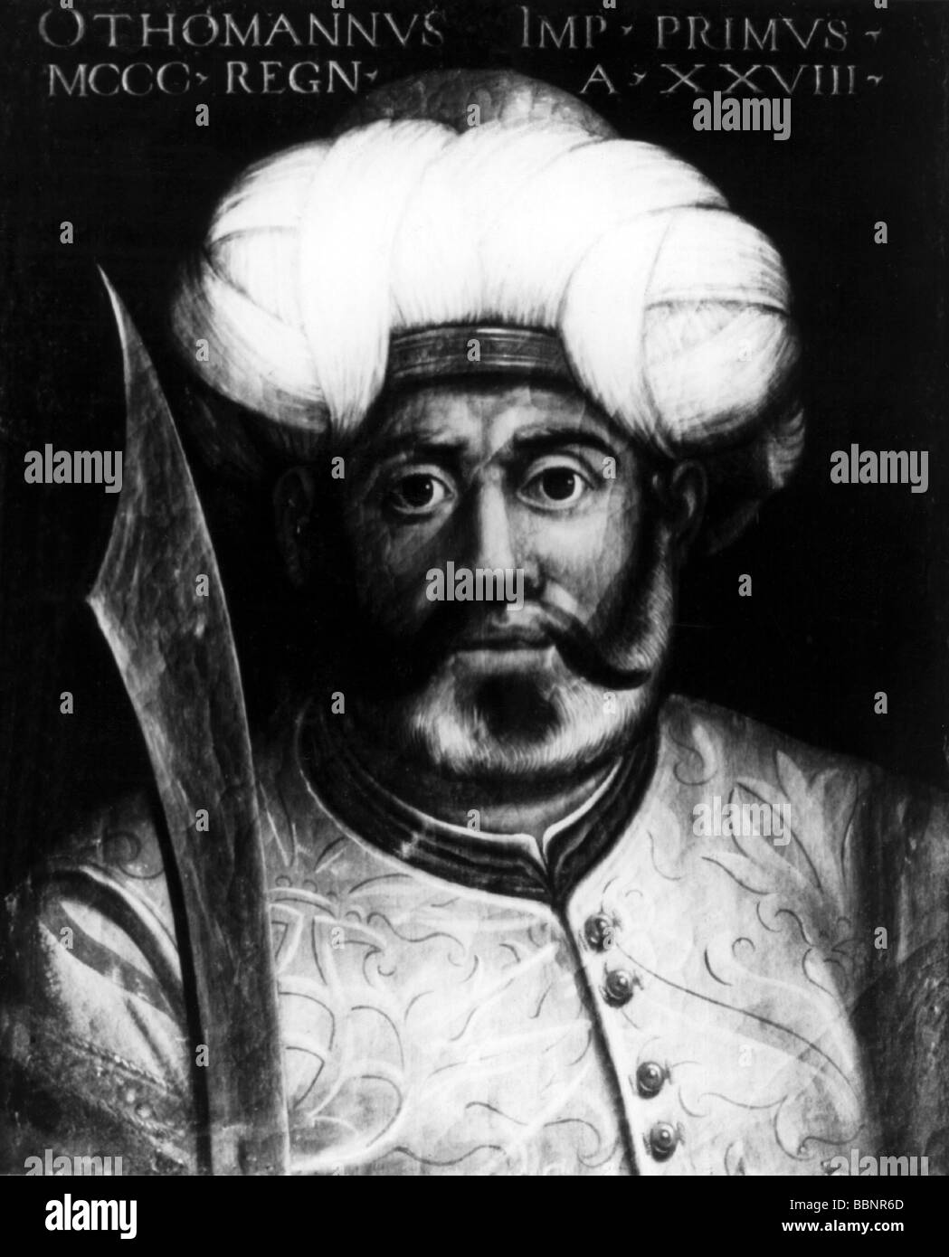 Osman I, 1259 - 1326, leader of the Ottoman Turks, portrait, later ...