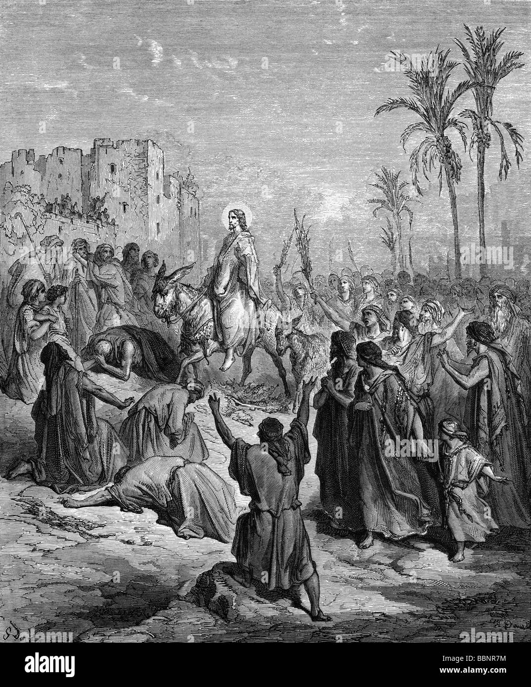 religion, christianity, Jesus Christ, scene, Jesus entering Jerusalem ...
