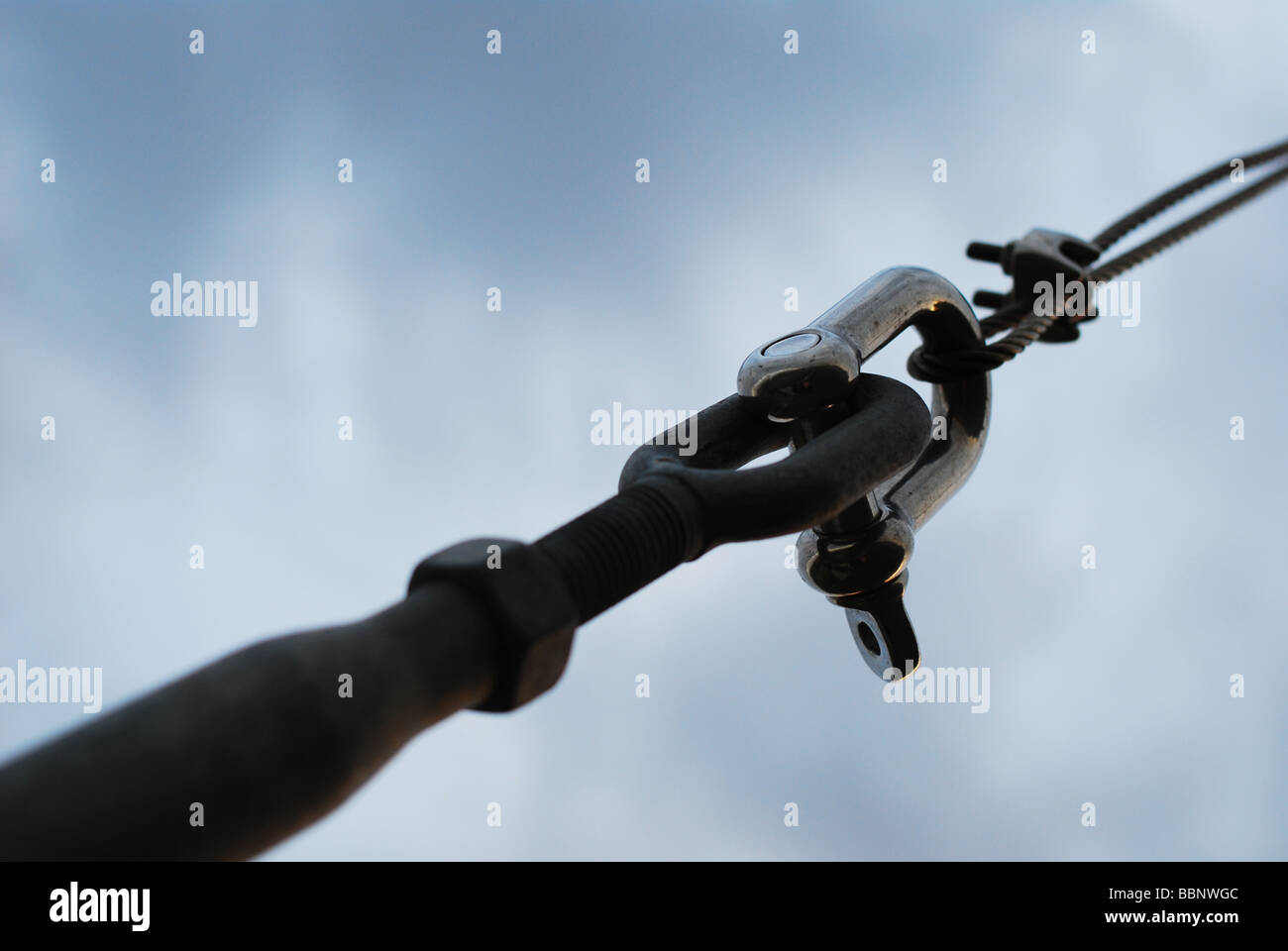 Guide rope and steel tether with selective focus Stock Photo - Alamy