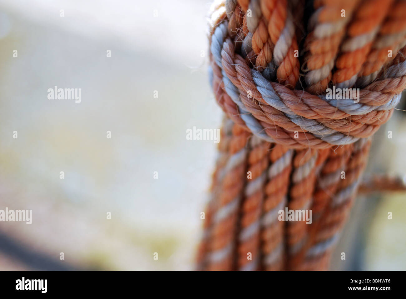 Rope, tied with shallow depth of field Stock Photo - Alamy