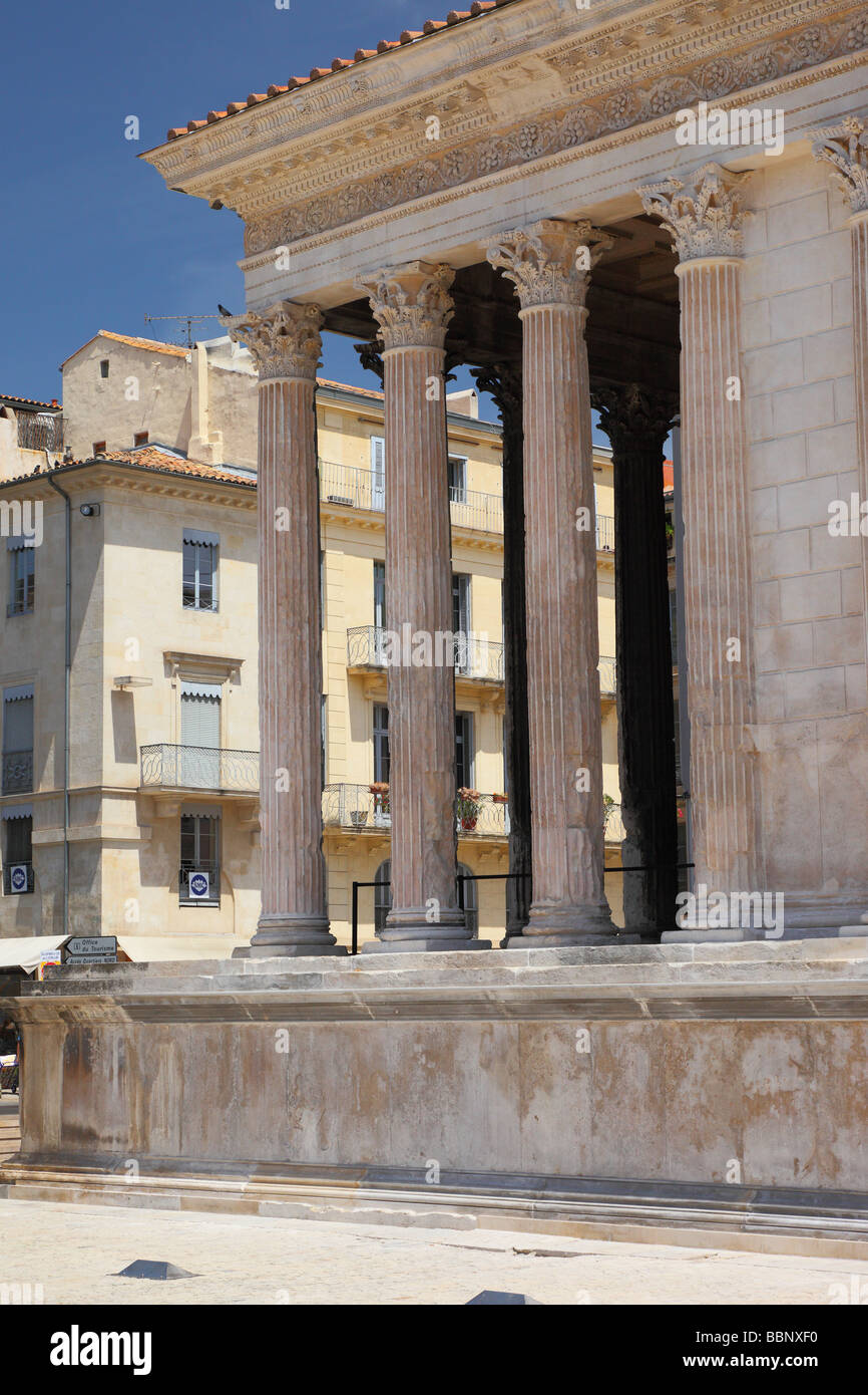 Maison Carree ancient roman temple Nimes Languedoc-Rousillon France ...