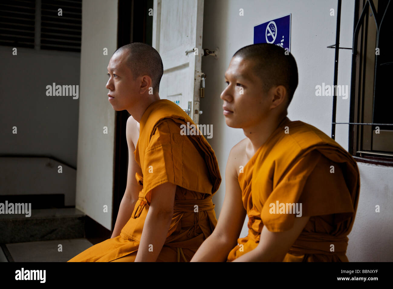 Two monks at a temple Stock Photo - Alamy