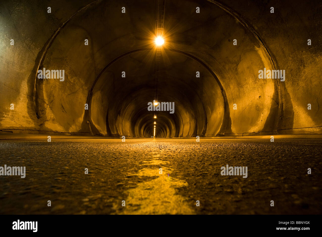 long dark tunnel front perspective view Stock Photo - Alamy