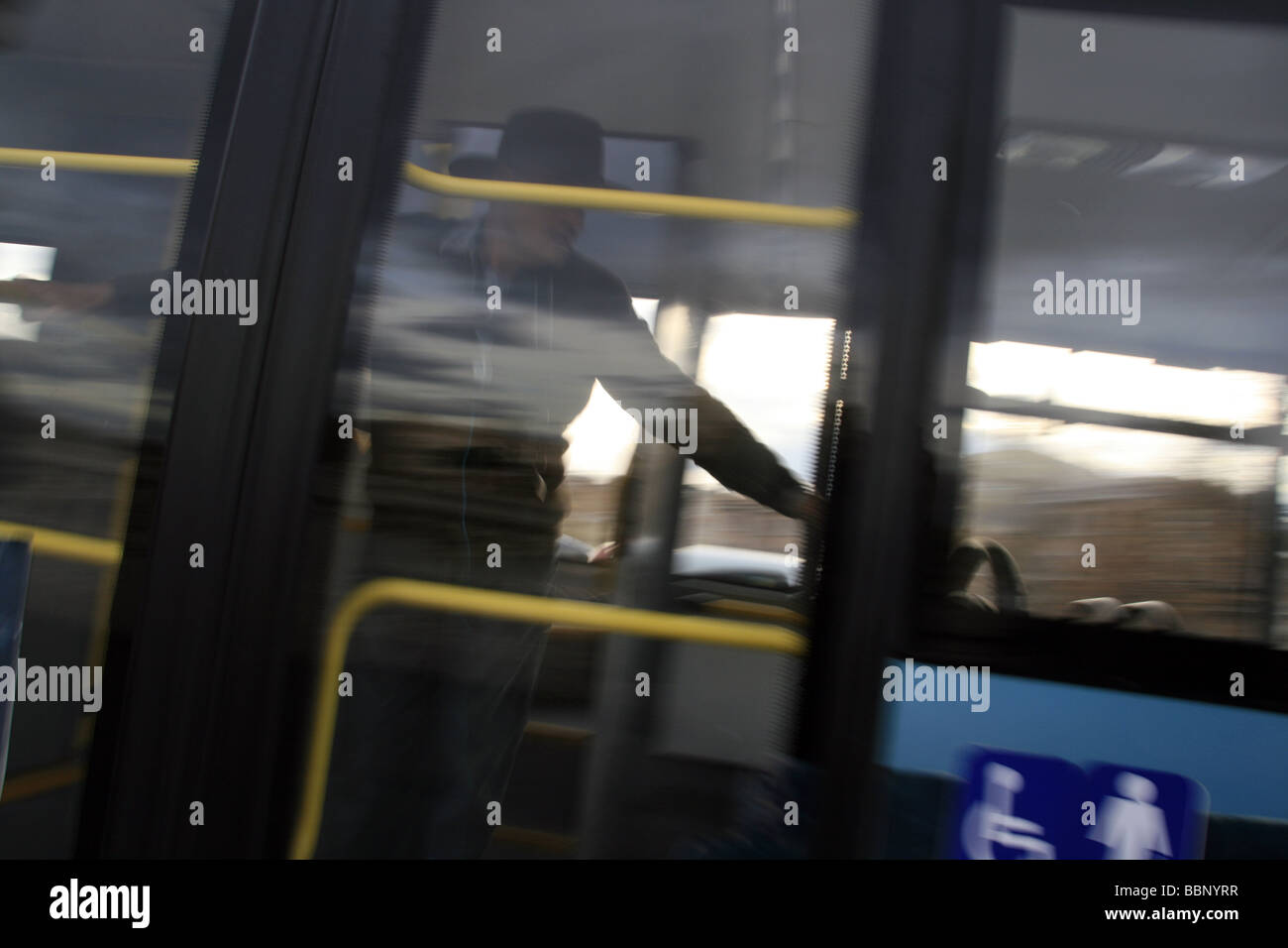 people on fast public transport bus in rome italy Stock Photo - Alamy
