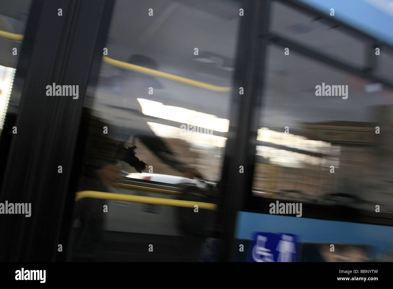 people on fast public transport bus in rome italy Stock Photo - Alamy