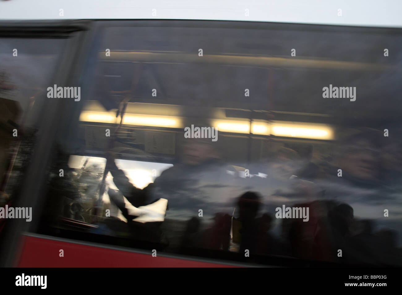 people on fast public transport bus in rome italy Stock Photo - Alamy