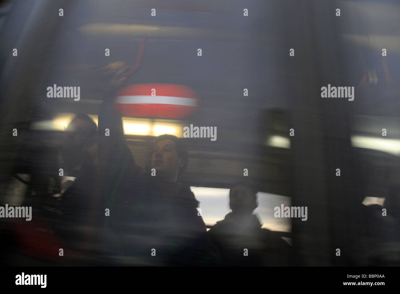 people on fast public transport bus in rome italy Stock Photo - Alamy