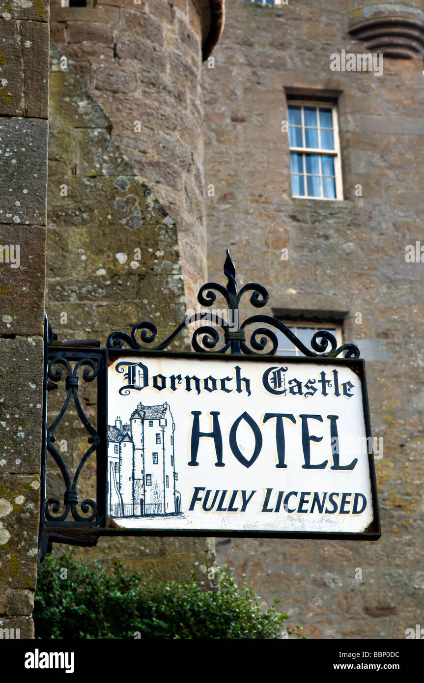 Close up of old fashioned wrought iron sign post from the Dornoch Stock ...