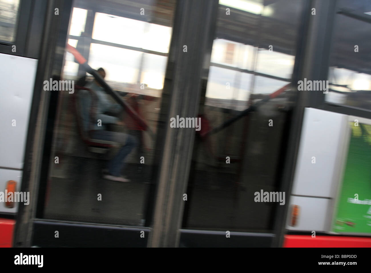 people on fast public transport bus in rome italy Stock Photo - Alamy