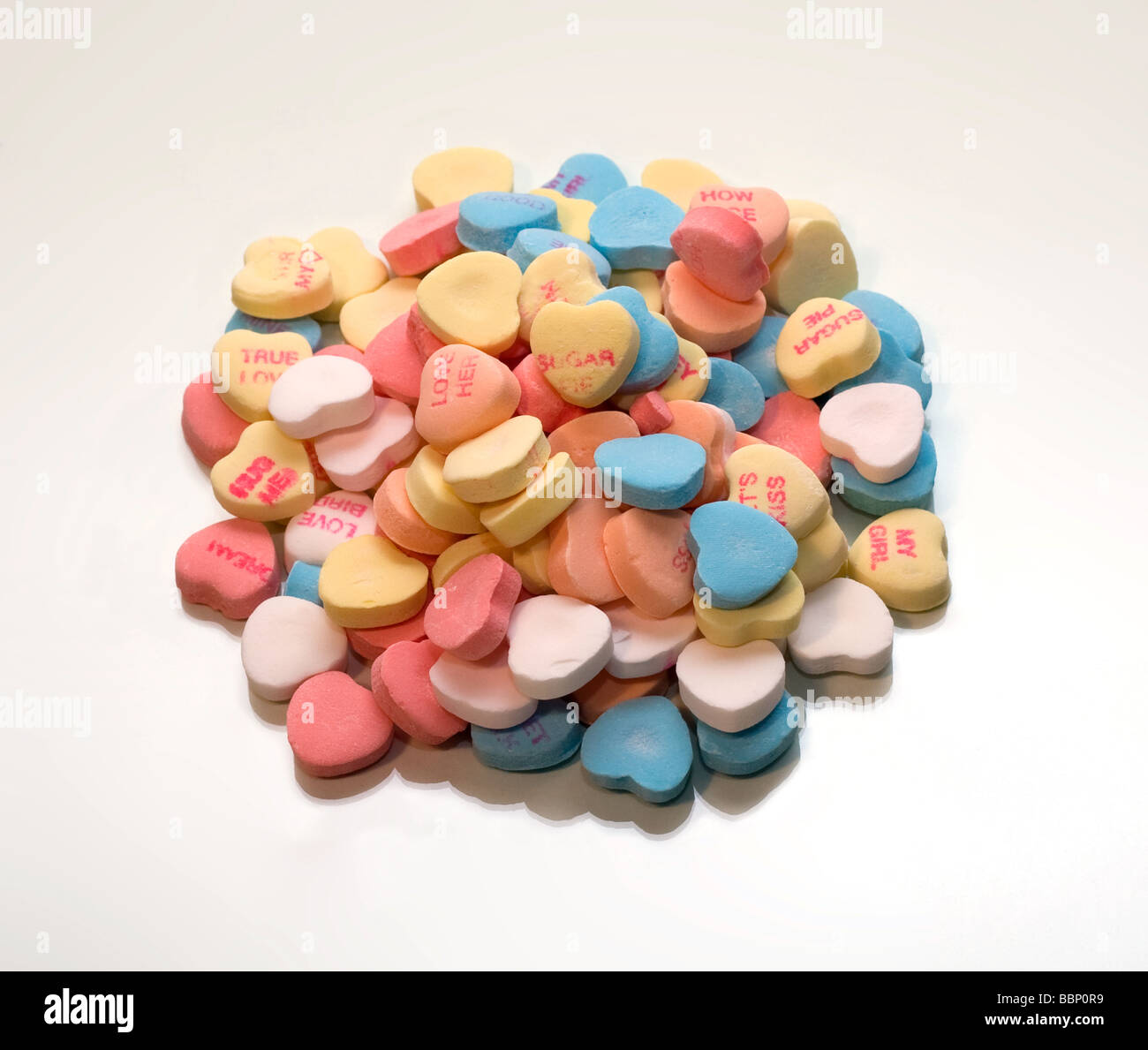 Candy love hearts Stock Photo - Alamy