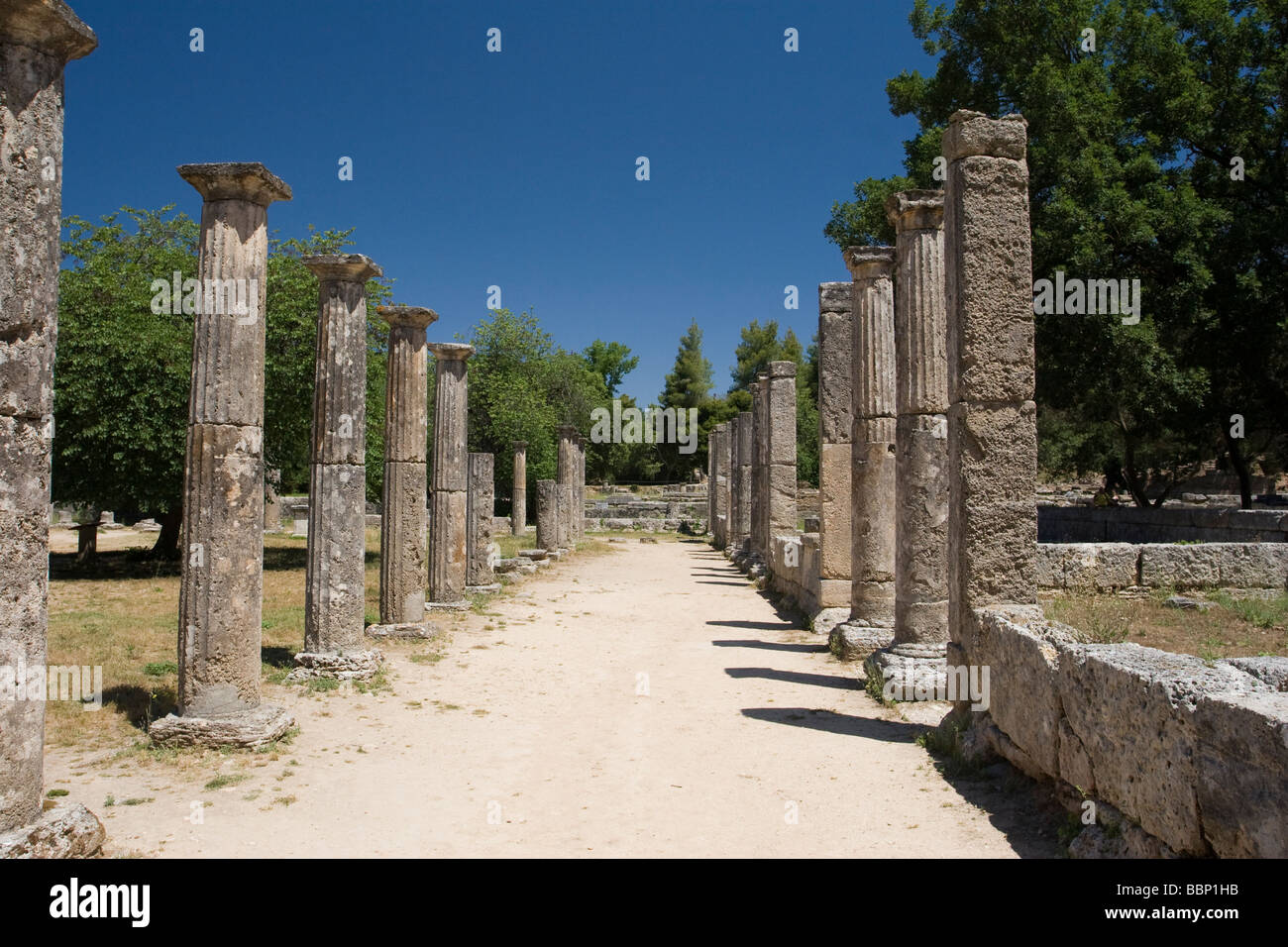 Greece Olympia, ancient ruins of the Palaestra Stock Photo - Alamy