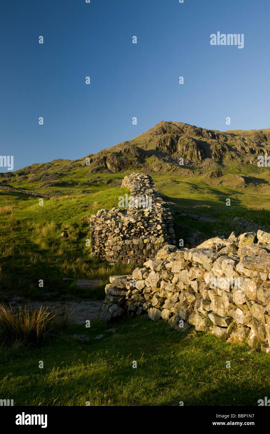 Hardknott Roman Fort high in the hills on Hardknott Pass in the Lake ...