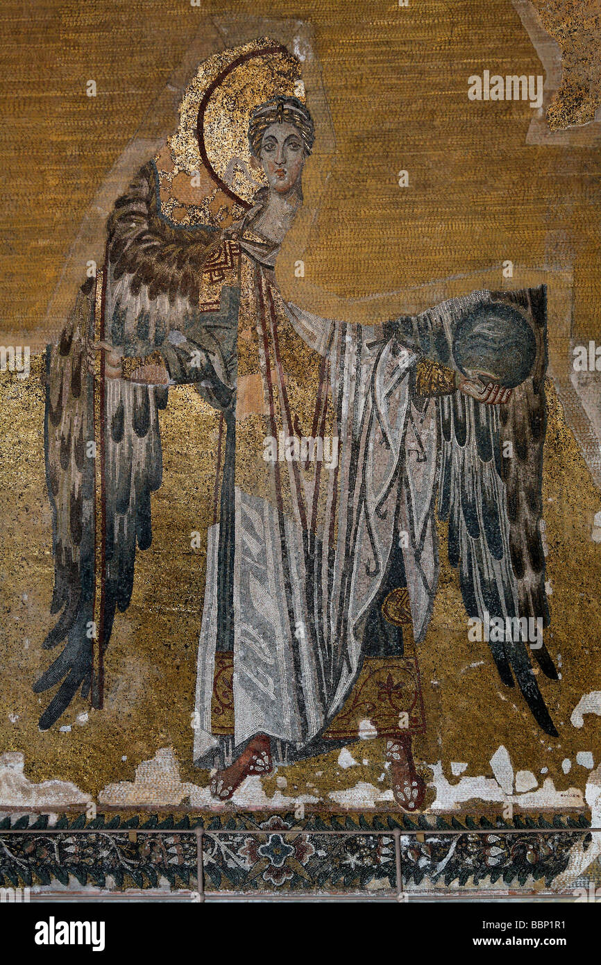 Archangel Gabriel, Byzantine mosaics, lower apse wall, Hagia Sophia ...