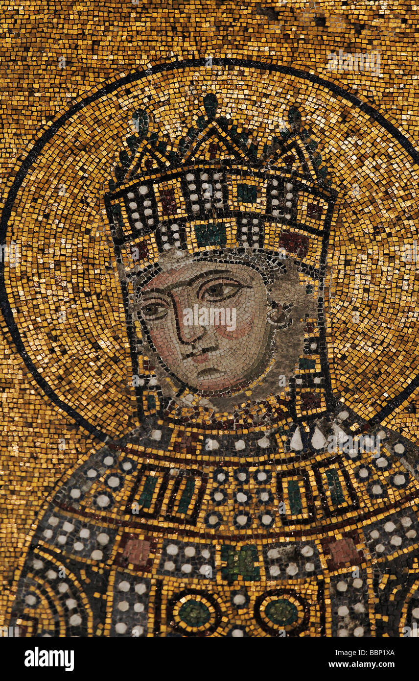 Emperor Constantine IX. Monomachos, Byzantine mosaic, South Gallery ...
