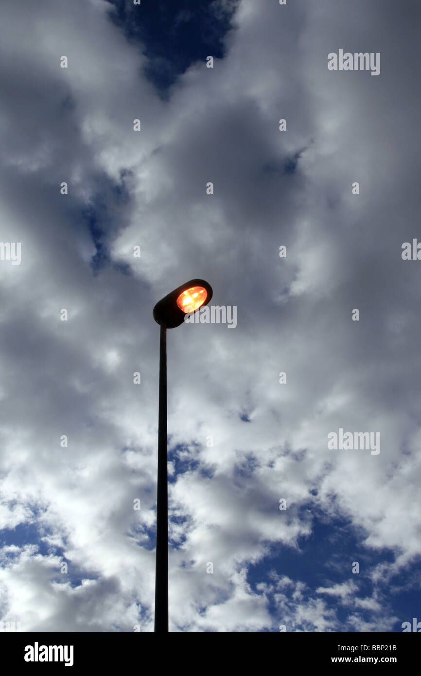 illuminated street lighting system and sky Stock Photo - Alamy