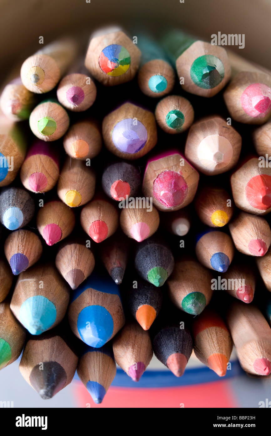 Pile of colored pencils hi-res stock photography and images - Alamy