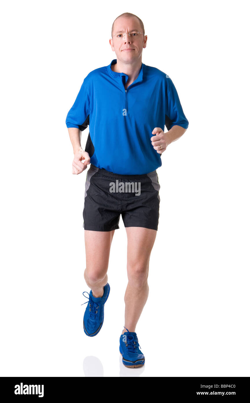 Full isolated picture of a caucasian running man Stock Photo - Alamy