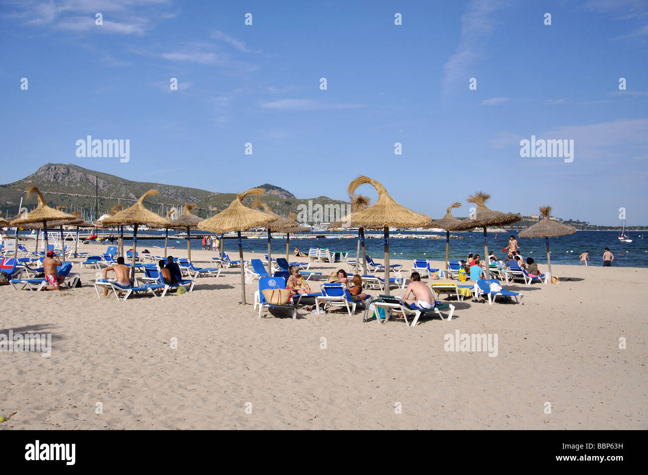 Beach view, Puerto Pollensa (Port de Pollenca), Pollenca Municipality ...