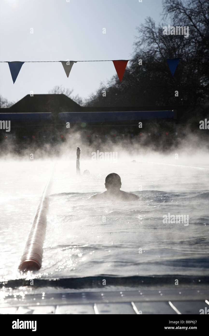 People swimming in an outdoor pool Stock Photo - Alamy