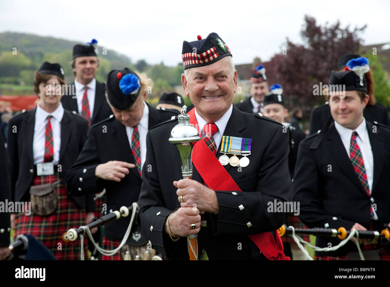 Pipe Major St Andrews Scots Pipe Band May Day celebrations Woodmancote ...