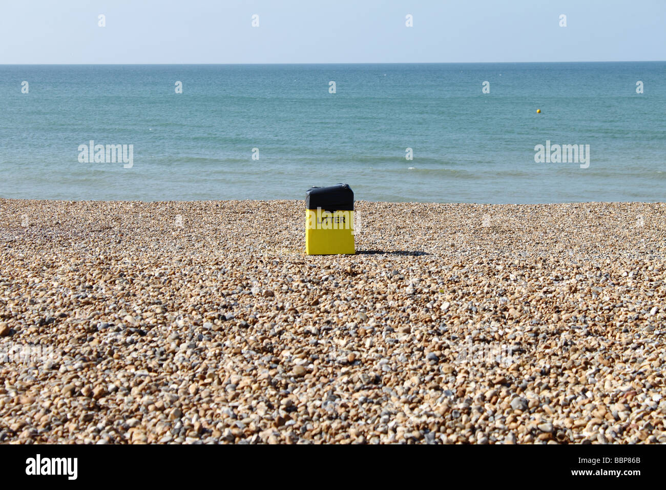 litter bin beach sea ecology clean summer eco Stock Photo - Alamy