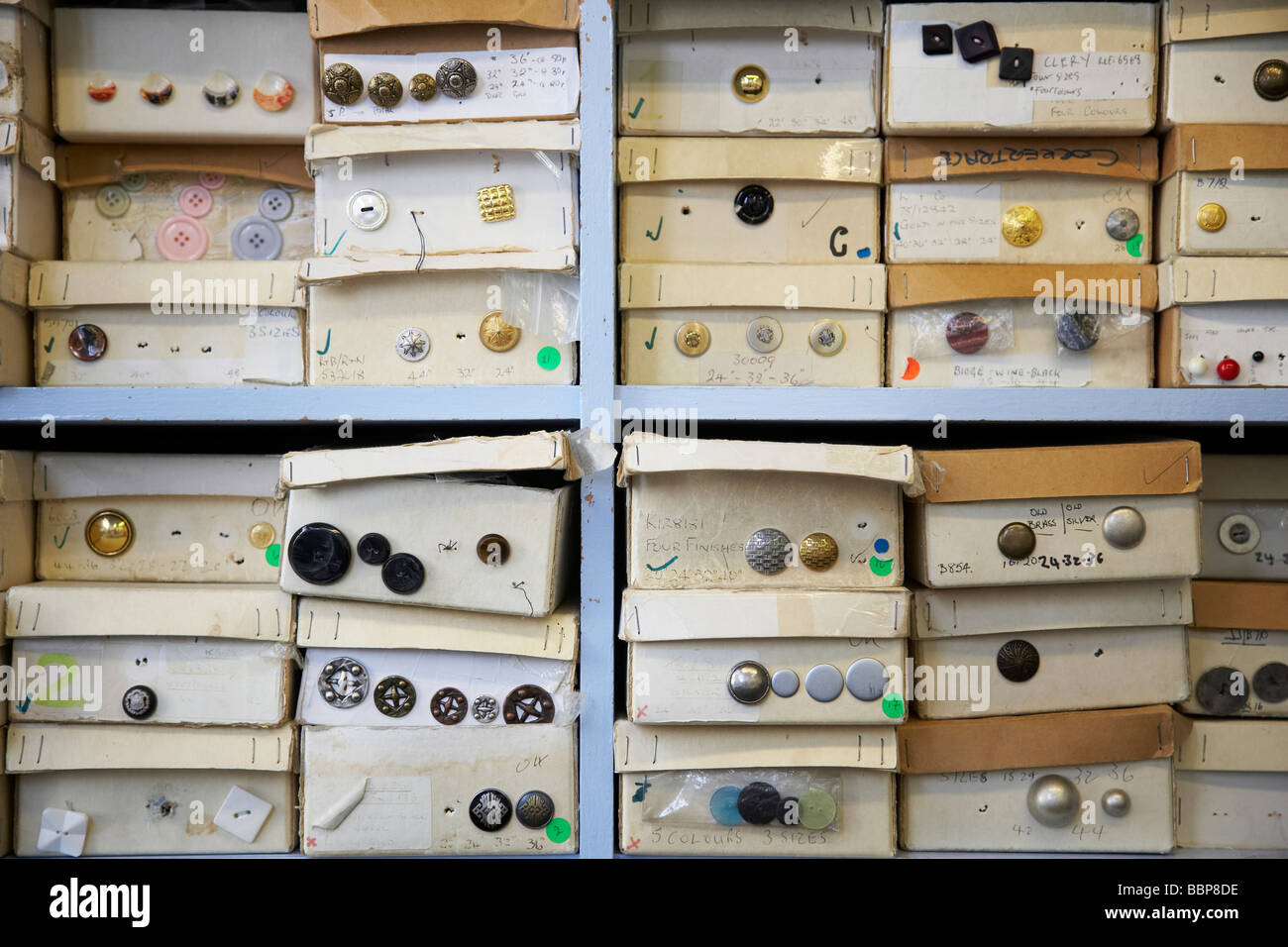 Boxes of buttons Stock Photo - Alamy