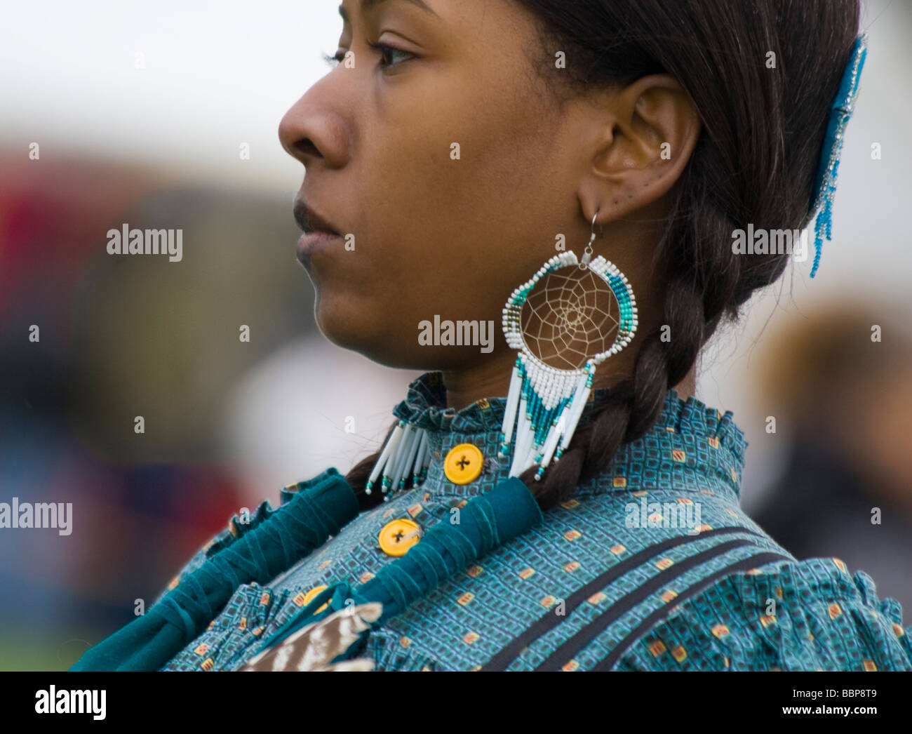 A Native American woman dances at the Healing Horse Spirit PowWow in Mt ...