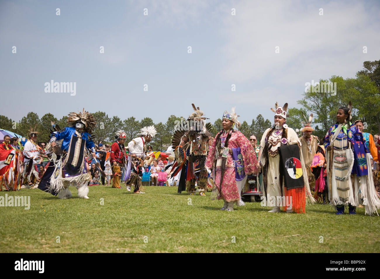 Native Americans dance at the 8th Annual Red Wing PowWow in Virginia ...