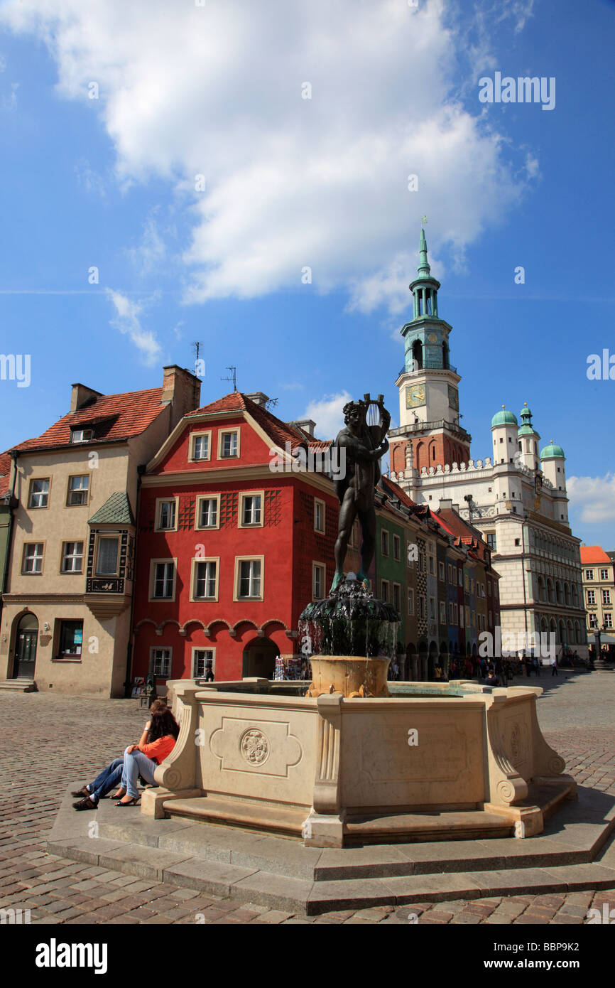 Fountain at the town hall on the market square hi-res stock photography ...