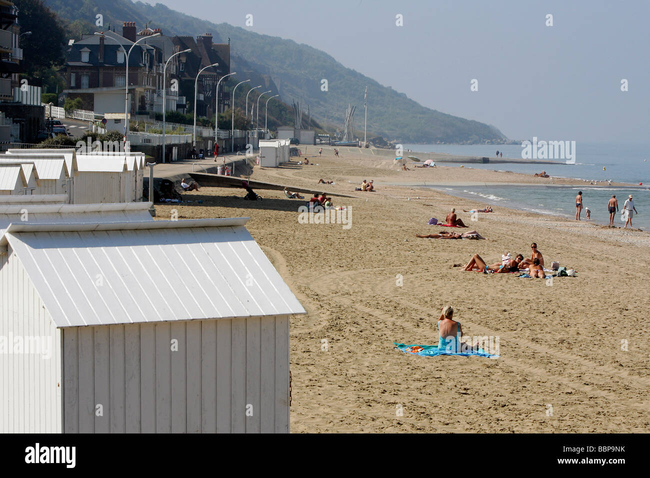 CLIFFS OF THE VACHES NOIRES AND THE BEACH IN VILLERS-SUR-MER, CALVADOS ...