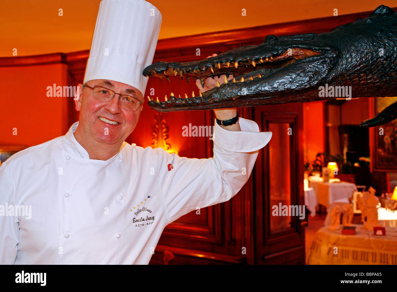 EMILE JUNG, CHEF AT THE RESTAURANT AU CROCODILE, STRASBOURG, BAS RHIN ...