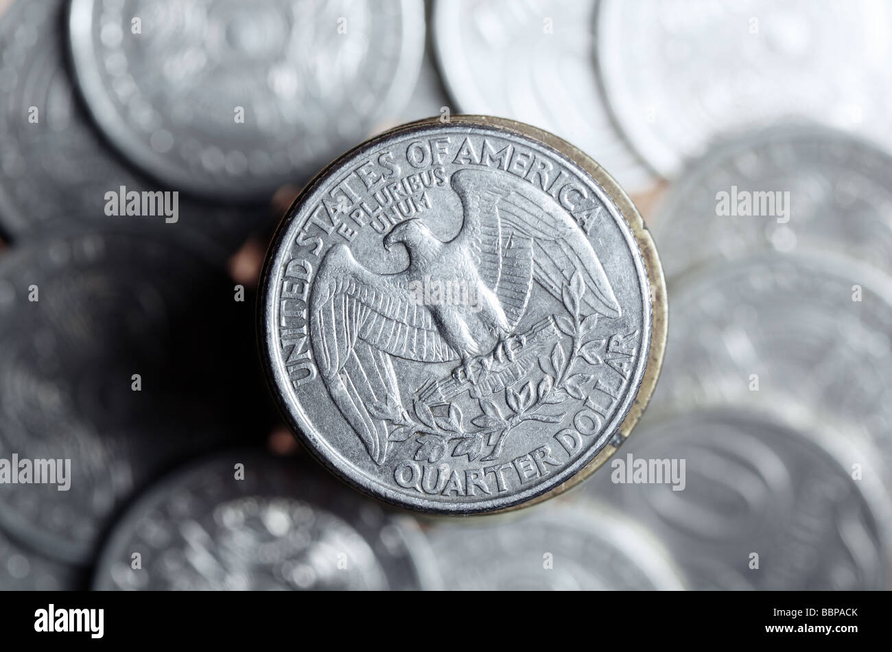 Macro photo of the USA quarter dollar coin Stock Photo - Alamy