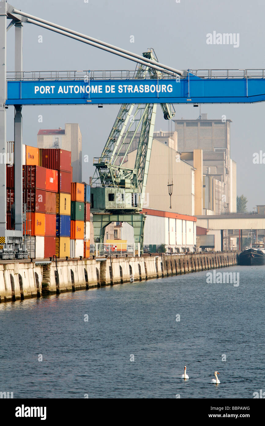 PORT OF STRASBOURG, STRASBOURG, BAS RHIN (67), ALSACE, FRANCE, EUROPE ...