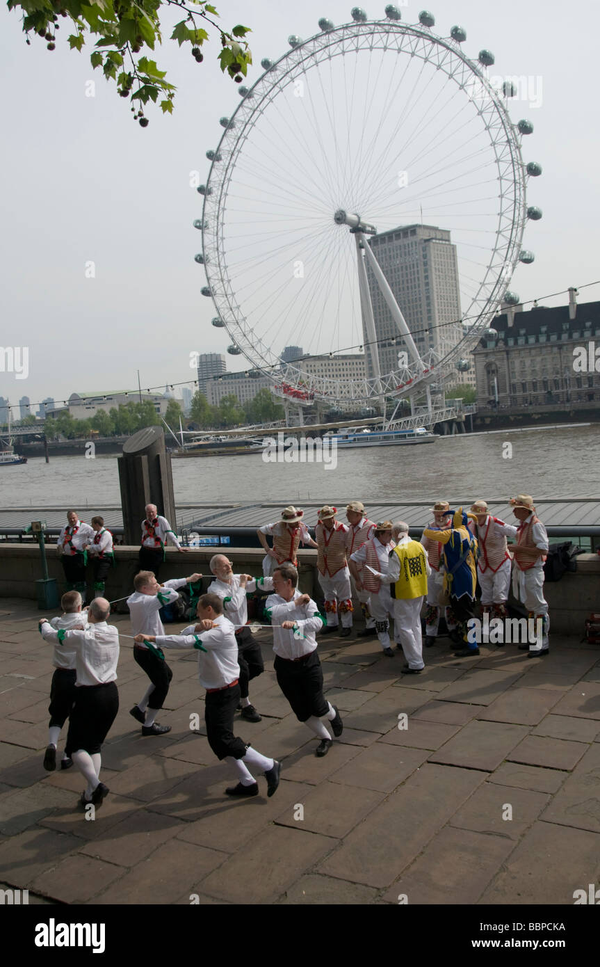 Dancers form a ring in a sword dance in annual Morris Dancing festival ...